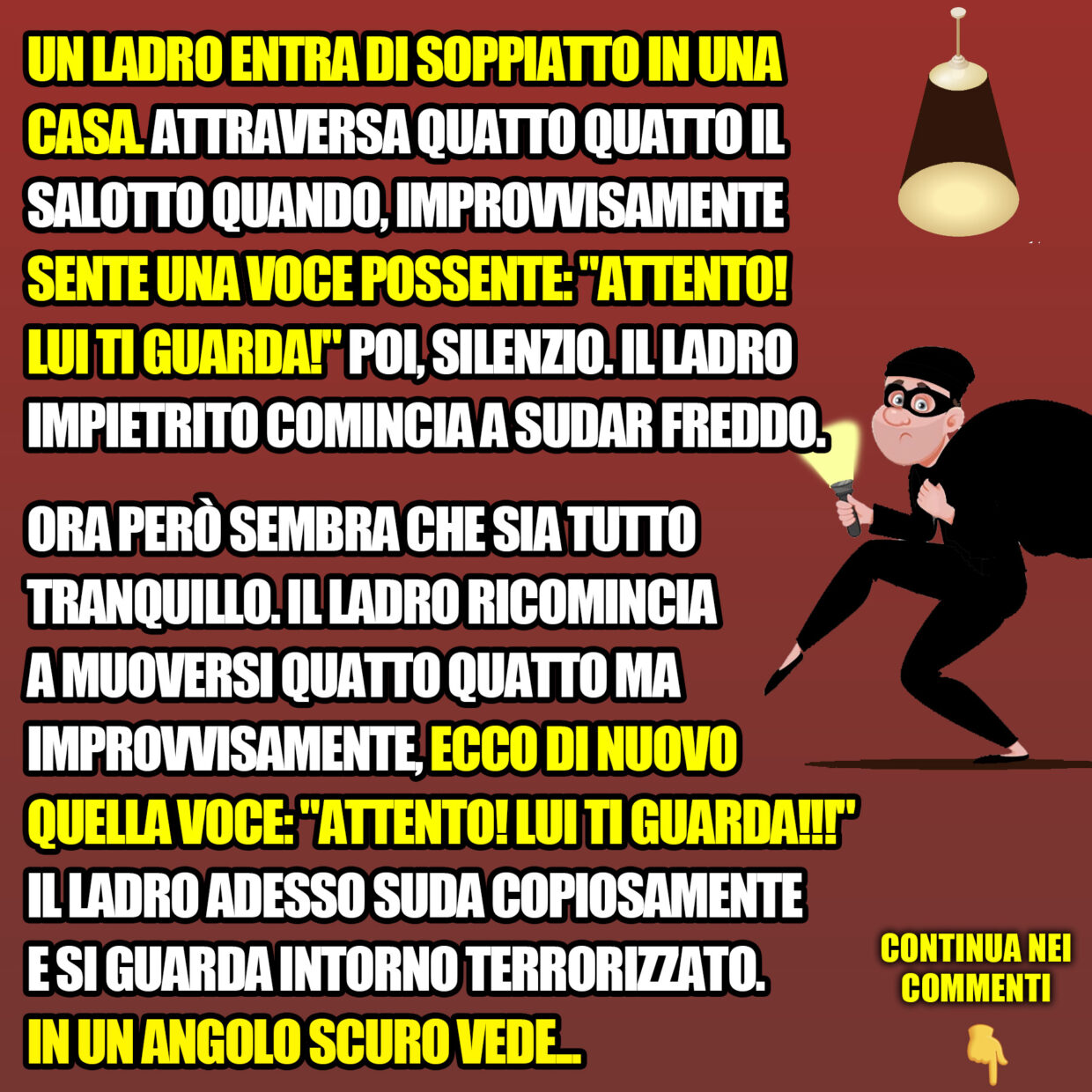 Un ladro entra di soppiatto in una casa. Attraversa quatto quatto il ...